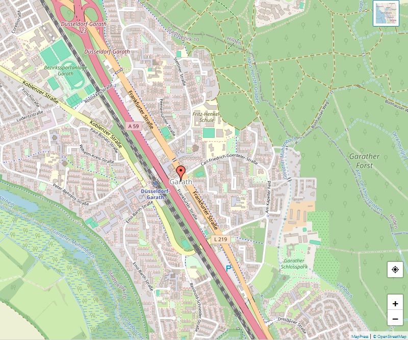 Stadtteile – Karte von Düsseldorf